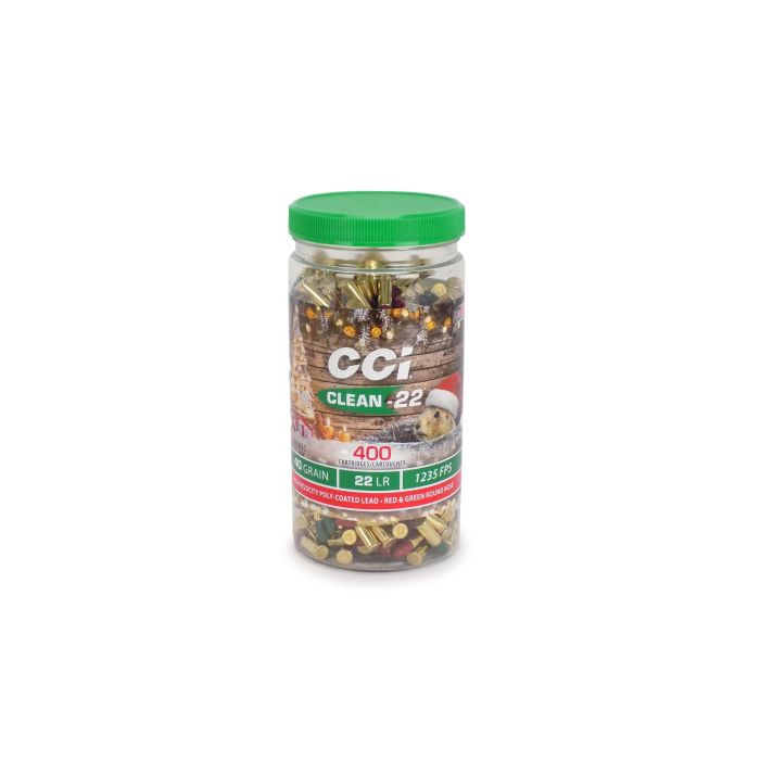 946XMAS CCI CLEAN 22 Long Rifle 40 Grain Red & Green Polymer Coated ...