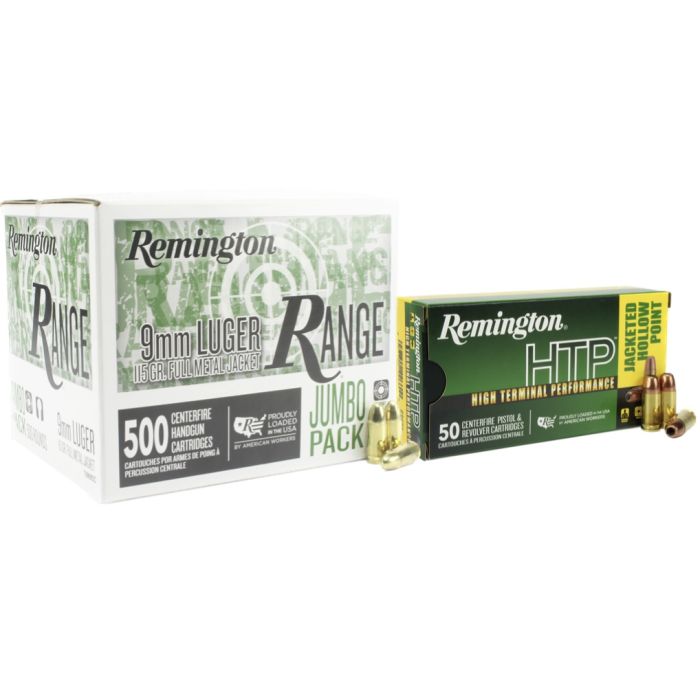 Remington Range & Carry Bundle - 9mm 115 Grain FMJ + JHP