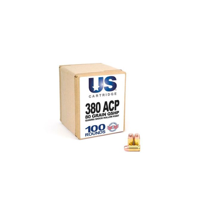 US Cartridge 380 ACP 80 Grain All-Copper Quadra-Shock HP | 380 ACP Ammo ...