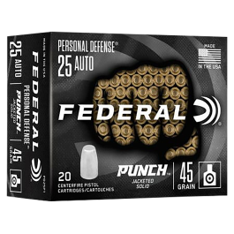 Federal 25 ACP Punch Hollow Point PD25P1 Ammo | Ammunition Depot